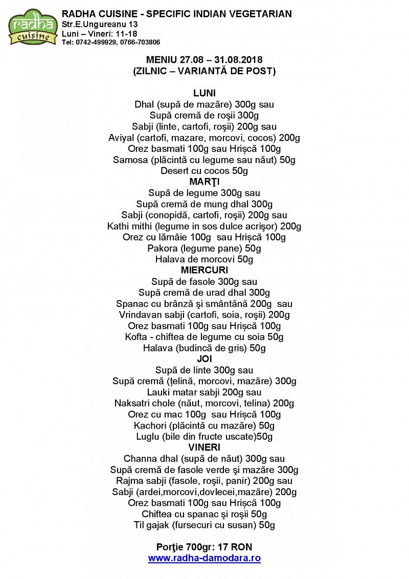 Meniul zilei Timisoara - AziLaPranz.ro